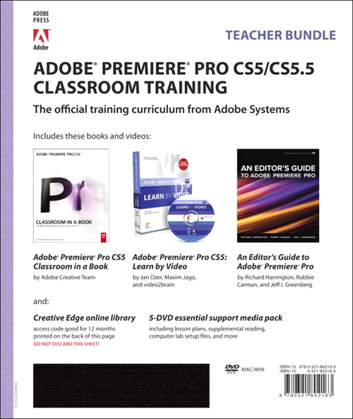 Adobe Premiere Pro CS5/CS5.5 Classroom Training Teacher Bundle | Peachpit