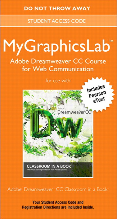MyLab Graphics Adobe Dreamweaver CC Course for Web Authoring | Peachpit